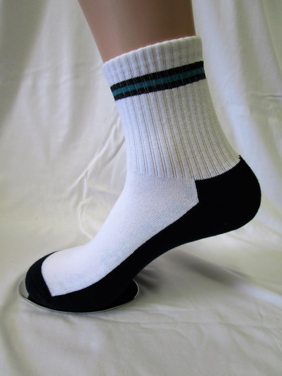 Socks - White with Navy/Teal/Navy Stripe – gmasuniforms